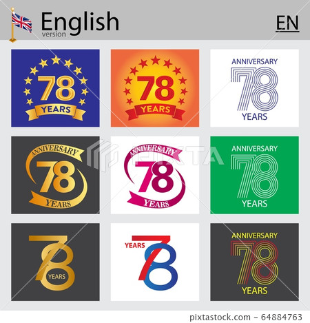 Set of number 78 templates - Stock Illustration [64884763] - PIXTA