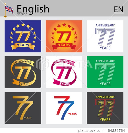Set of number 77 templates - Stock Illustration [64884764] - PIXTA