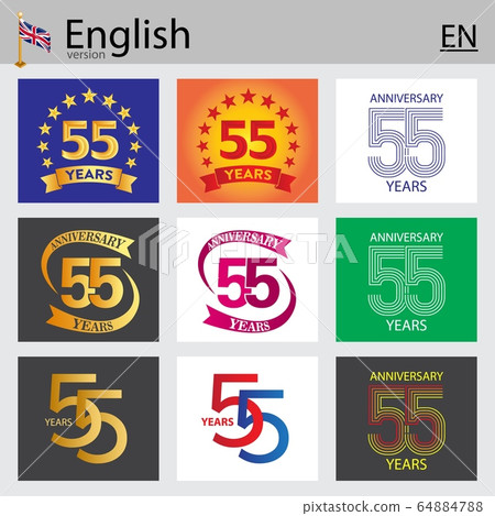 Set of number 55 templates - Stock Illustration [64884788] - PIXTA