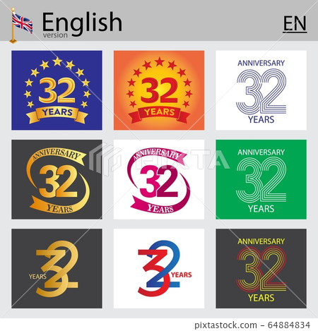 Set of number 32 templates - Stock Illustration [64884834] - PIXTA