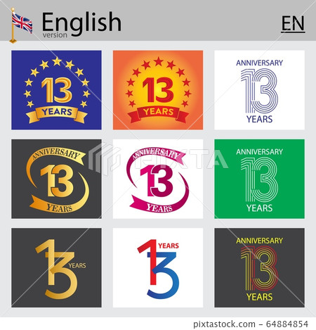 Set of number 13 templates-插圖素材 [64884854] - PIXTA圖庫