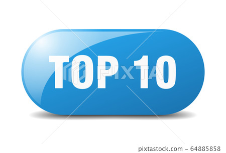 top 10 button. top 10 sign. key. push button. - Stock Illustration ...