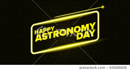 Happy astronomy day greeting card with night... - Stock Illustration ...