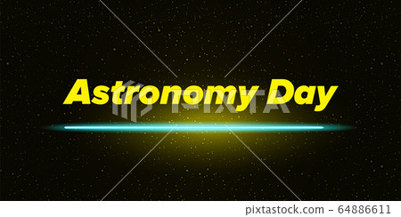 Happy astronomy day greeting card with night... - Stock Illustration ...