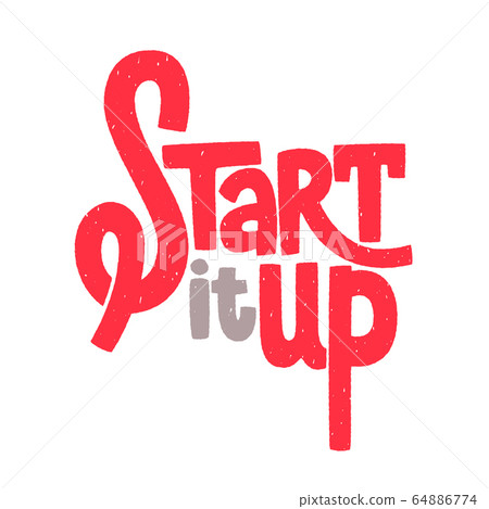 Start it up texture lettering, sign for start... - Stock Illustration ...
