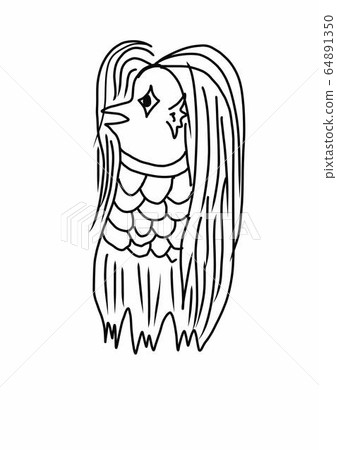 Amabier Half-man and half-fish youkai... - Stock Illustration [64891350 ...