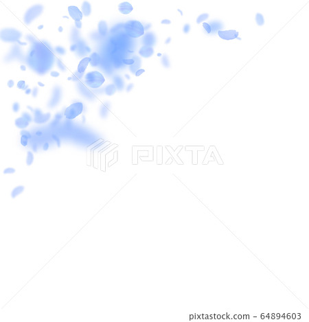 Dark blue flower petals falling down. Positive rom - Stock Illustration ...