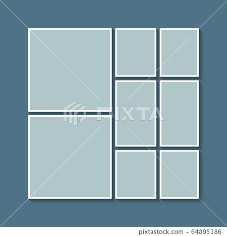 Vector empty collage board eight images, photo - Stock Illustration ...