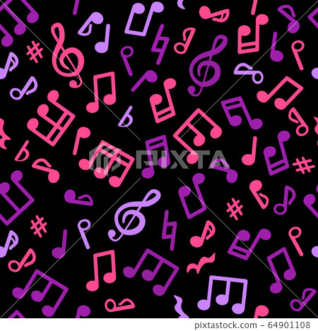 Abstract music seamless pattern of music notes. - Stock Illustration ...