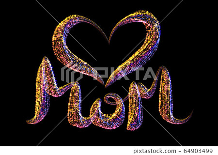 Happy Mothers Day i love mom lettering with... - Stock Illustration ...