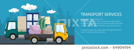 Banner of road transport and logistics - Stock Illustration [64904994 ...
