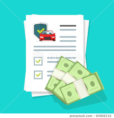 Car or auto insurance financial guarantees... - Stock Illustration ...