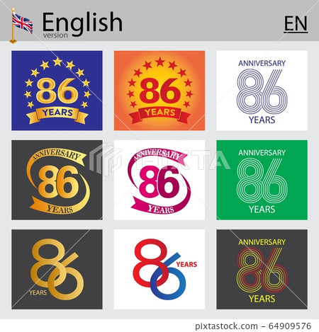 Set of number 86 templates-插圖素材 [64909576] - PIXTA圖庫