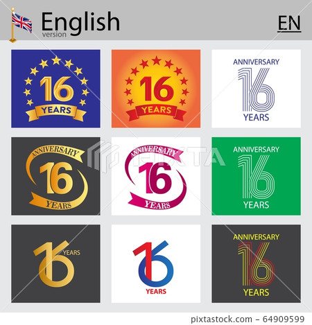 Set of number 16 templates - Stock Illustration [64909599] - PIXTA