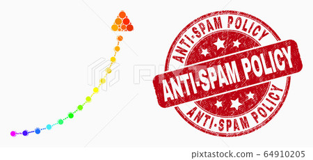 Vector Rainbow Colored Dot Up Trend Arrow Icon... - Stock Illustration ...