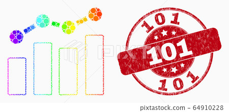 Vector Spectrum Dotted Trend Chart Icon and... - Stock Illustration ...