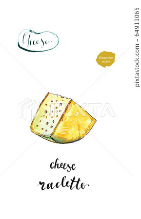 Watercolor piece of cheese Raclette - Stock Illustration [64911065] - PIXTA