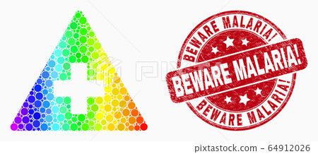 Vector Spectral Pixelated Medical Warning... - Stock Illustration ...