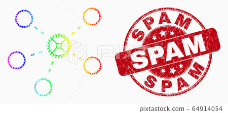 Vector Spectrum Pixelated Gear Links Icon and... - Stock Illustration ...