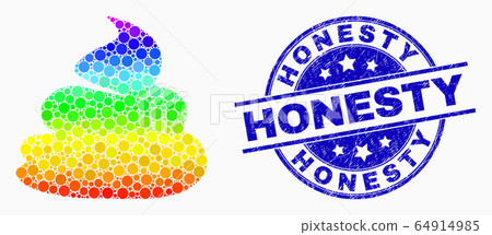 Vector Spectrum Pixelated Shit Icon and Grunge... - Stock Illustration ...