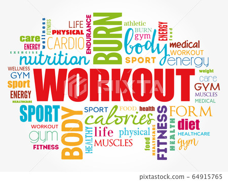 WORKOUT word cloud collage, fitness - Stock Illustration [64915765] - PIXTA