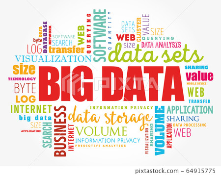 Big Data word cloud collage, technology concept - Stock Illustration ...
