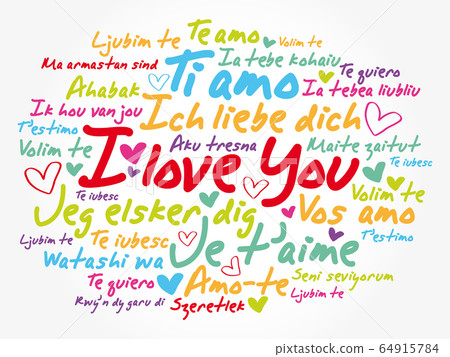 love words "I love you" in different languages - Stock Illustration ...