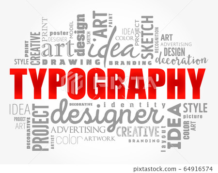 TYPOGRAPHY word cloud collage - Stock Illustration [64916574] - PIXTA