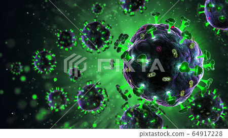 3d render of pathogenic virus organism or... - Stock Illustration ...