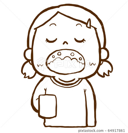 Girl gargling - Stock Illustration [64917861] - PIXTA