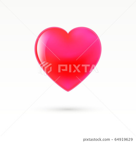 Red glossy heart. Premium vector illustration. - Stock Illustration ...