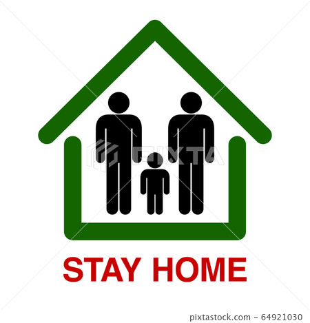 STAYHOME Home stay pictogram - Stock Illustration [64921030] - PIXTA