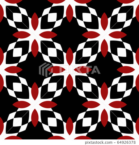Black, white and red seamless pattern with...-插圖素材 [64926378] - PIXTA圖庫