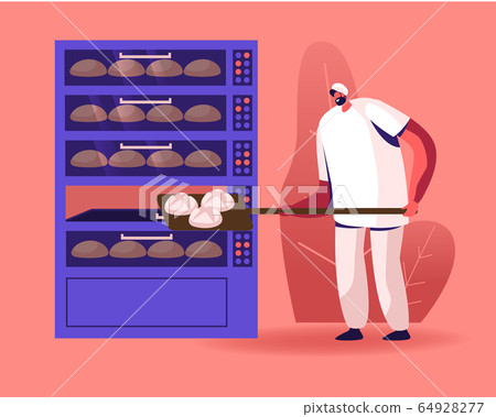 Bakery Factory and Bread Production Concept.... - Stock Illustration ...