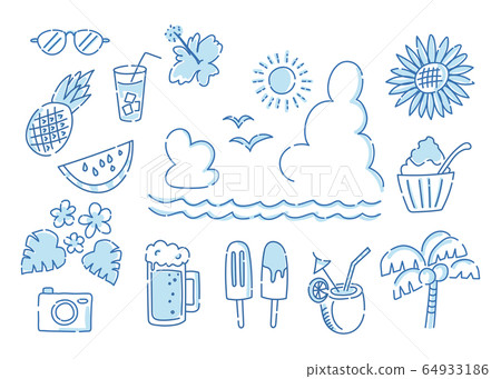 Hand drawn summer illustration set - Stock Illustration [64933186] - PIXTA