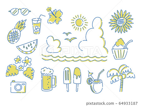 Hand drawn summer illustration set - Stock Illustration [64933187] - PIXTA