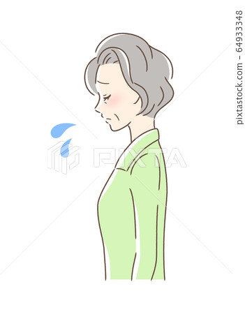 Side profile of a sad woman - Stock Illustration [64933348] - PIXTA