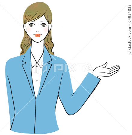 A woman explaining the right side - Stock Illustration [64934832] - PIXTA