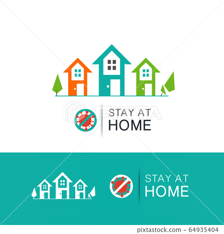 Stay at home logo Vector illustration - Stock Illustration [64935404 ...