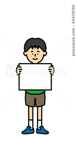Boy holding flip / message board - Stock Illustration [64939560] - PIXTA