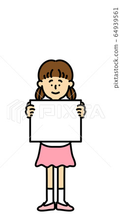Girl with flip / message board - Stock Illustration [64939561] - PIXTA