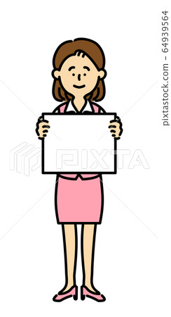Woman in uniform with flip / message board - Stock Illustration ...