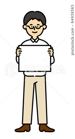 Men with flip / message board - Stock Illustration [64939565] - PIXTA