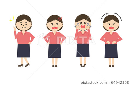 Female emotions full body - Stock Illustration [64942308] - PIXTA