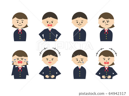 Student emotional expression set - Stock Illustration [64942317] - PIXTA