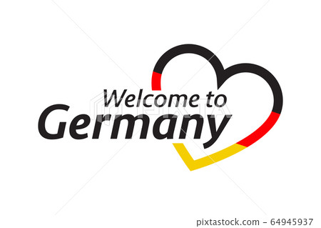 Simple vector symbol Welcome to Germany with... - Stock Illustration ...