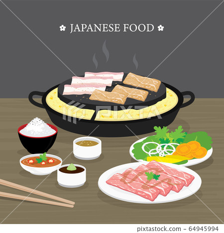 Set of Traditional Japanese food, Yakiniku...-插圖素材 [64945994] - PIXTA圖庫