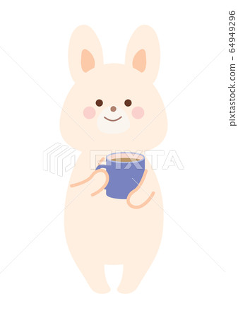 Rabbit drinking coffee - Stock Illustration [64949296] - PIXTA