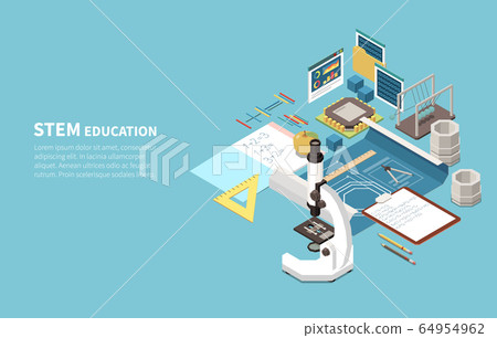 STEM Education Isometric Composition - Stock Illustration [64954962 ...