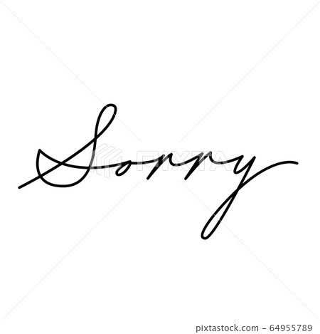 Lettering sorry wtote by american italic - Stock Illustration [64955789 ...